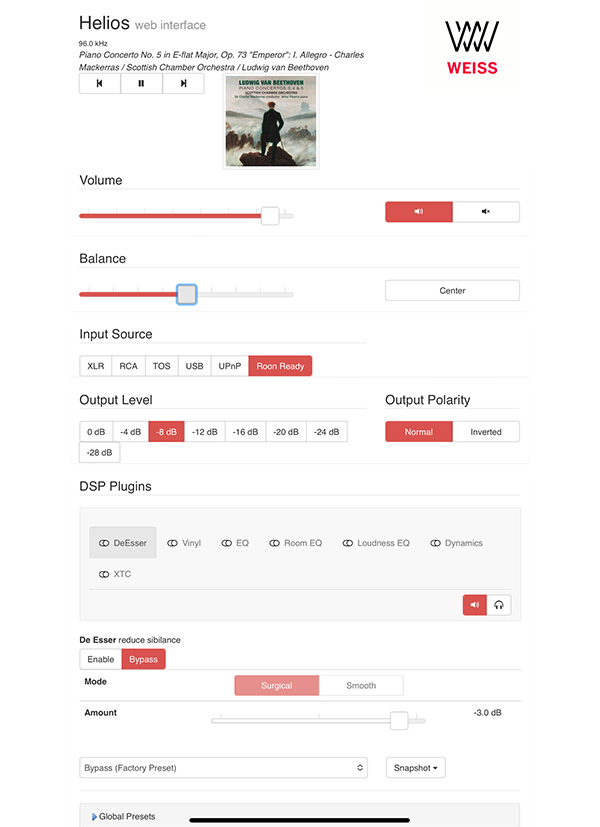 Weiss Engineering Helios D/A processor | Stereophile.com