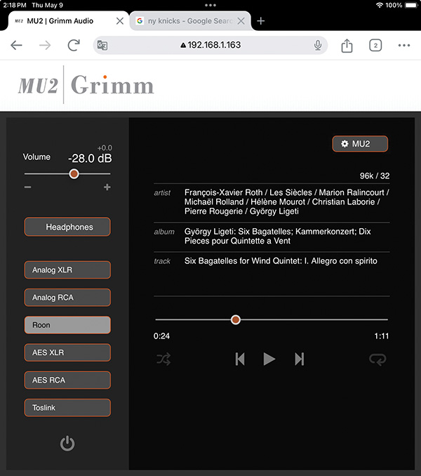 Grimm Audio MU2 streaming preamplifier | Stereophile.com