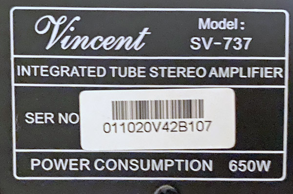 Vincent SV-737 integrated amplifier | Stereophile.com